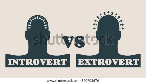 Extrovert Introvert Metaphor Image Relative Human Stock Illustration ...