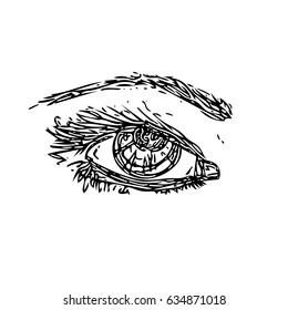 Hand Drawn Eye Drawing Line Art: เวกเตอร์สต็อก (ปลอดค่าลิขสิทธิ์ ...