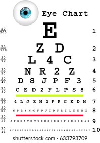 Eye Chart Stock Illustration 633793709 | Shutterstock