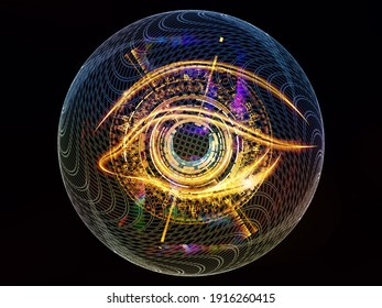 Eye Symbol Abstract Technological Elements Lights Stock Illustration ...