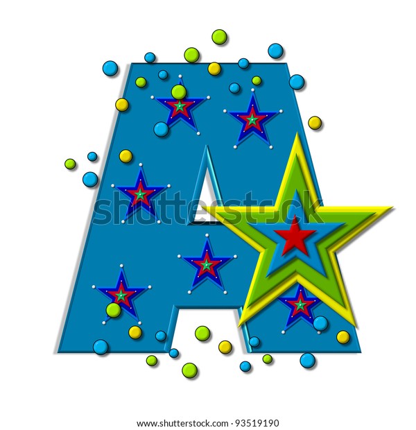 F, in the alphabet set "Planets in Space", is covered in layered stars ...