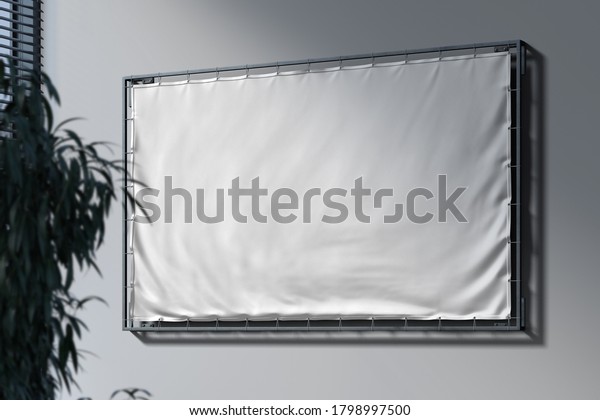 Fabric Horizontal Rectangular Banner Mockup Vinyl Stock Illustration ...