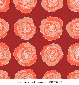Fabric Texture Pattern Seamless Rose Flowers Stock Illustration ...
