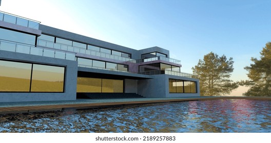 Facade Cladding White Pink Marble Exterior Stock Illustration ...