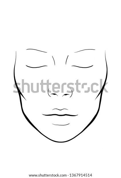 Face Chart Model Muah Makeup Eyes Stock Illustration 1367914514 ...