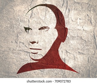Face Half Turn View Elegant Silhouette Stock Illustration 709072783