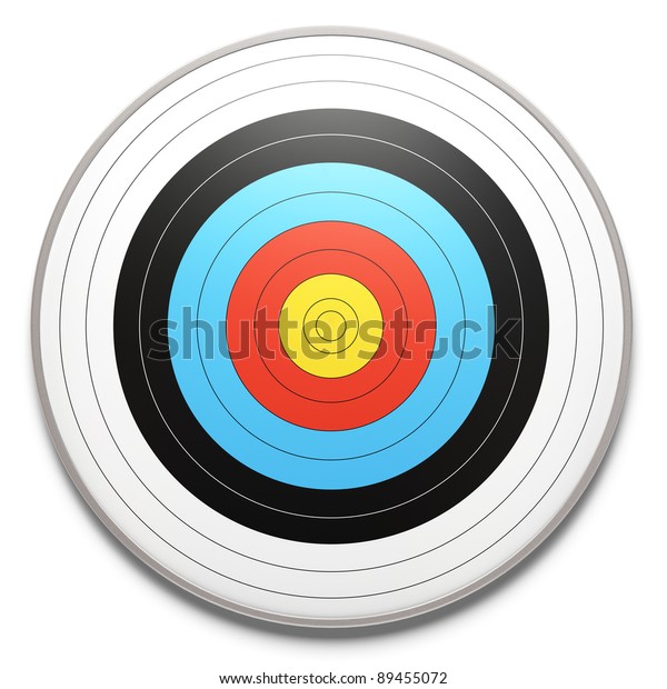 Face View Archery Target Over White Stock Illustration 89455072