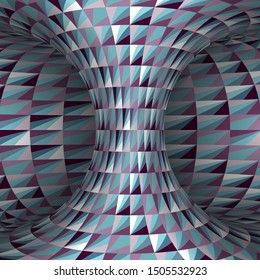 Faceted Polygonal Patterned Hyperboloid Bitmap Optical : illustration ...