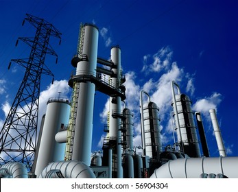 Factory On Background Sky Stock Illustration 56904304
