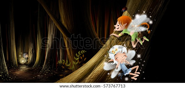Fairies Playing Stock-illustration 573767713