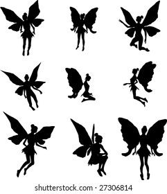 Fairy Bitmap Silhouettes: Stockillustration 27306814 | Shutterstock