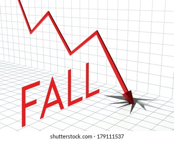 Fall Chart Concept Crisis Down Arrow Stock Illustration 179111537 ...