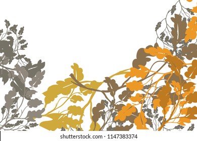 Fall Leaves Corner Border Design Background Stock Illustration ...