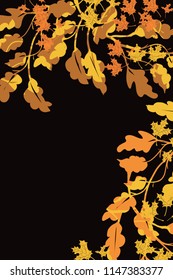 Fall Leaves Corner Border Design Background Stock Illustration ...