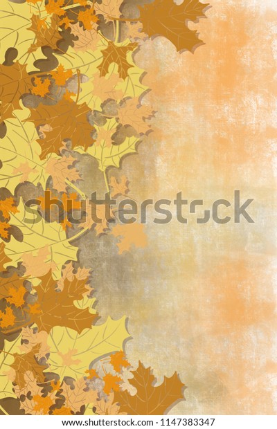 Fall Leaves Corner Border Design Background: ภาพประกอบสต็อก 1147383347 ...