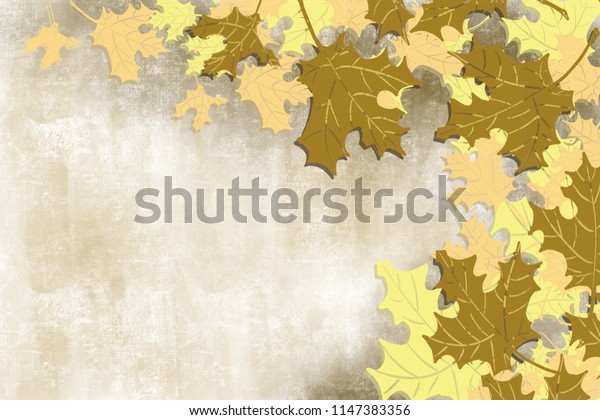 Fall Leaves Corner Border Design Background Stock Illustration ...