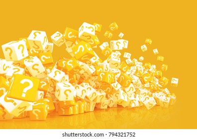 Many Crumbling Cubes Question Marks On Stock Illustration 1221904102