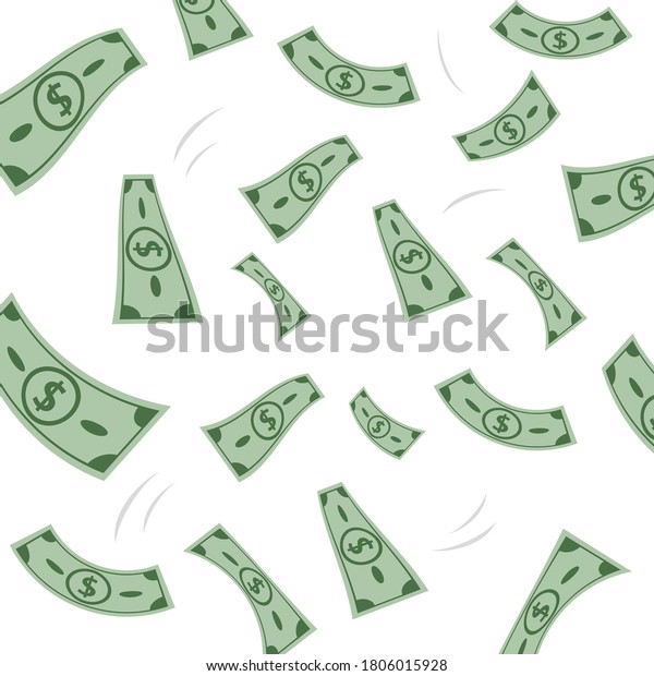 Falling Dollars On White Background Business Stock Illustration ...
