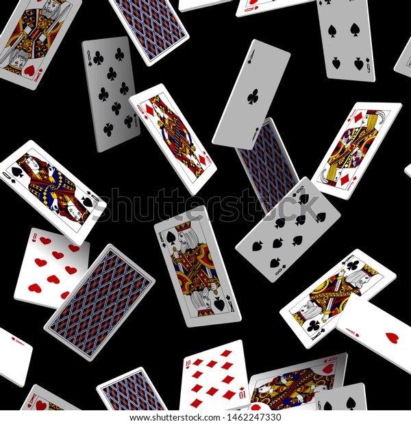 Falling Playing Cards Seamless Pattern Isolated Stock Illustration ...
