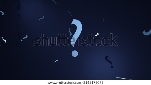 물음표가 떨어졌습니다. 심문은 어두운 파란색의 배경에 스톡 일러스트 2165178093 | Shutterstock
