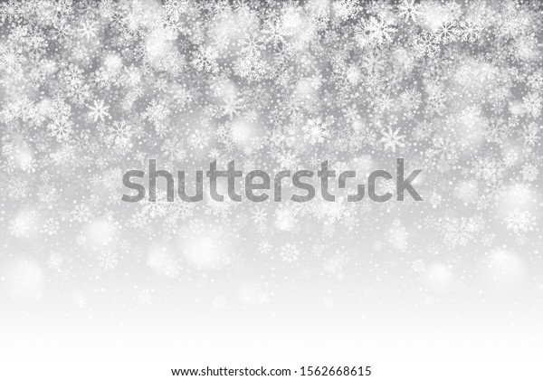 Falling Snow Effect Realistic Transparent Snowflakes Stock Illustration ...