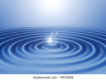 Top View Water Drop Ripples Stock Illustration 316328777