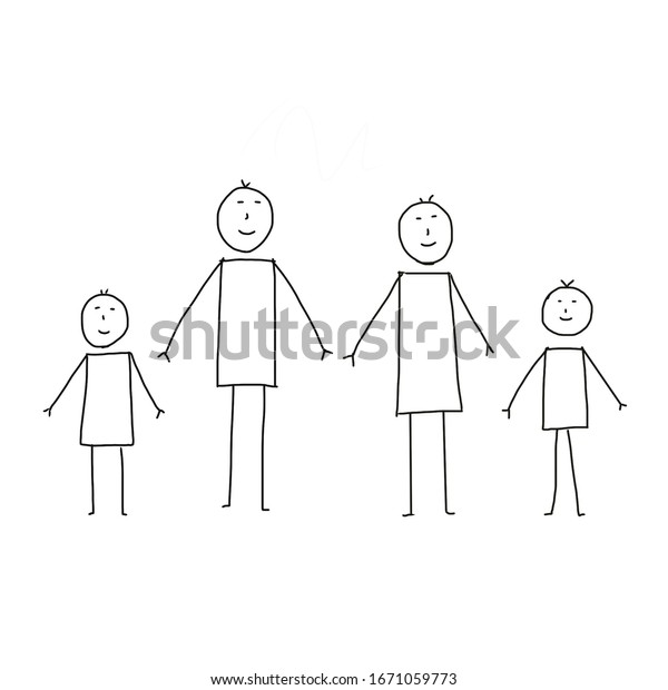 Family Basic Drawing Illustration Stock Illustration 1671059773 ...