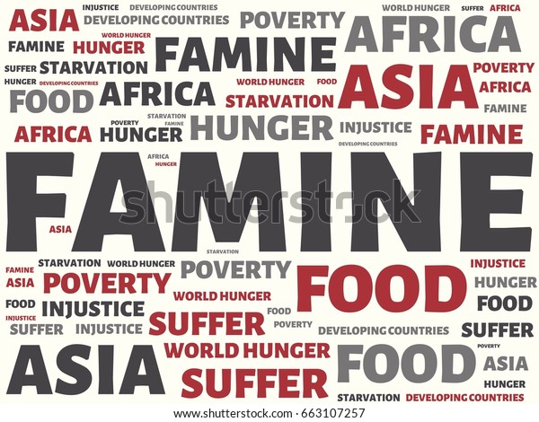Famine Image Words Associated Topic Famine Stock Illustration 663107257 ...
