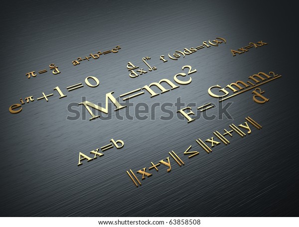 Famous Formulas This 3d Render Illustration Stock Illustration 63858508