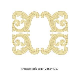 Fancy Panels Rococo Baroque Incrustation Wood Stock Illustration ...
