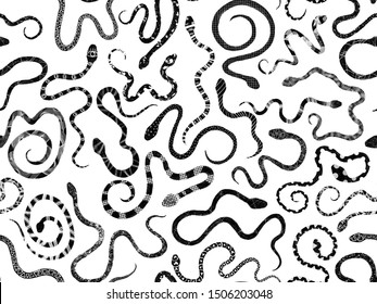 Fancy Snakes Pattern Black White Sketch Stock Illustration 1506203048 | Shutterstock