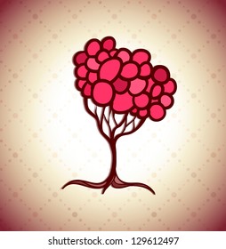 Fancy Tree On Retro Styled Background Stock Illustration 129612497 ...
