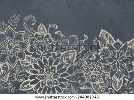 Fancy White Border Pattern Artsy Flowers Stock Illustration 244081948 ...