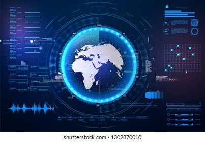 Fantastic Abstract Background Different Elements Hud Stock Illustration ...