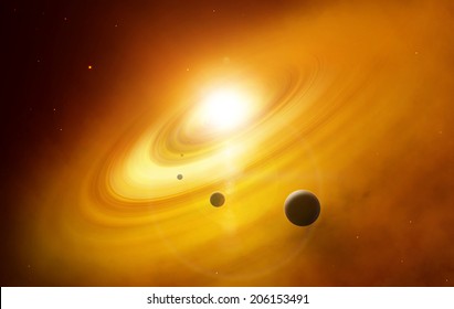 Fantasy Deep Space Cataclysm Planet Stock Illustration 206153491 ...