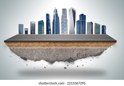 Fantasy Floating Road Soil Surface Isolated Stock Illustration ...