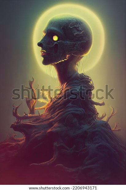 Fantasy Horror Background Hd Dark Art Stock Illustration 2206943171 ...