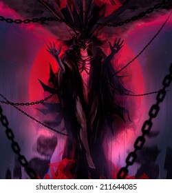Fantasy Horror Hell Demon Goddess Chains Stock Illustration 211644085 ...