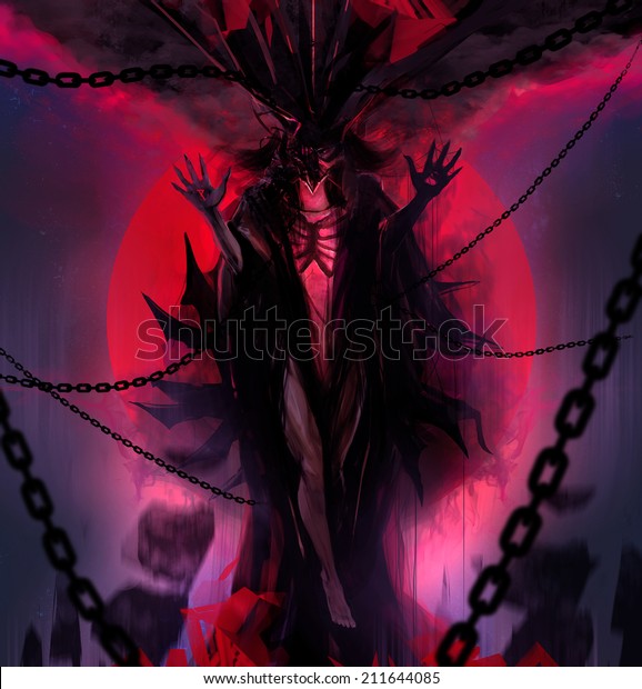 Fantasy Horror Hell Demon Goddess Chains Stock Illustration 211644085 ...