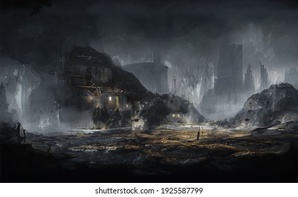 Fantasy Landscape Unknown Legend Stock Illustration 1925587799 ...