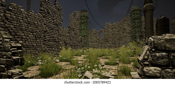 Fantasy Level Design Concept That Centers Stock Illustration 2005789421 ...