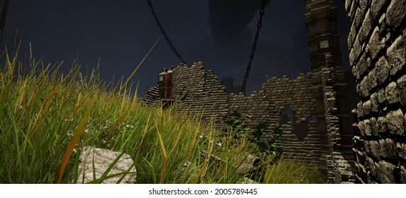 Fantasy Level Design Concept That Centers Stock Illustration 2005789445 ...