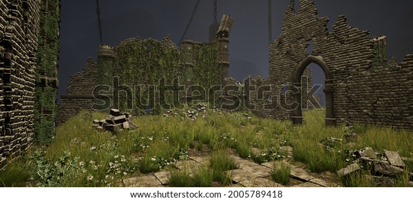 Fantasy Level Design Concept That Centers Stock Illustration 2005789418 ...