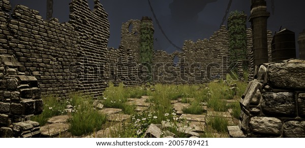 Fantasy Level Design Concept That Centers Stock Illustration 2005789421 ...