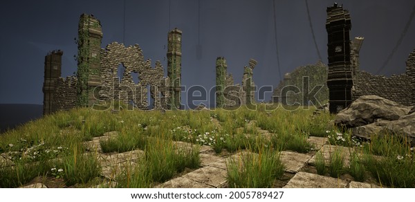 Fantasy Level Design Concept That Centers Stock Illustration 2005789427 ...