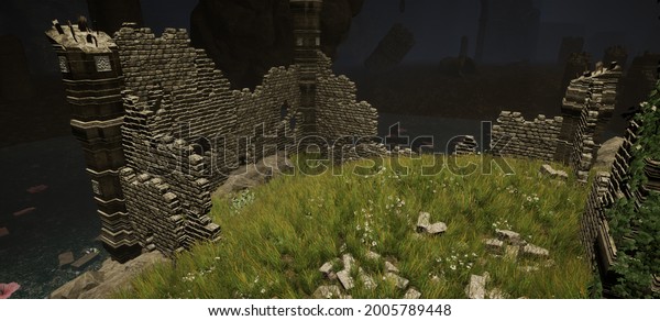 Fantasy Level Design Concept That Centers Stock Illustration 2005789448 ...