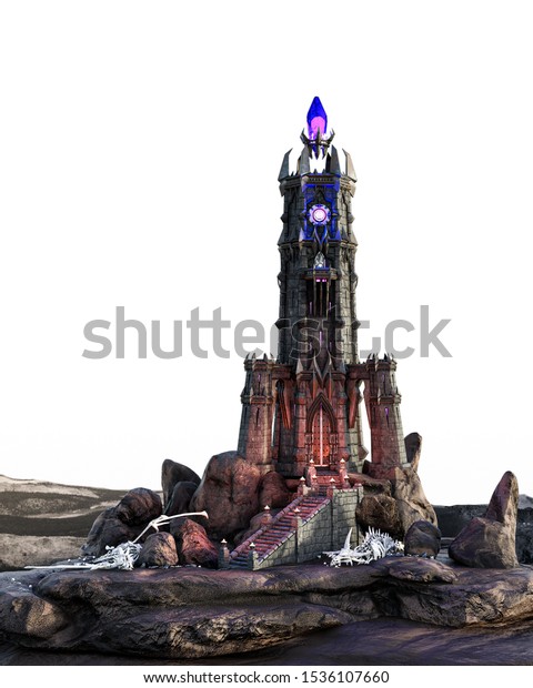 Fantasy Magic Dark Evil Tower 3d Stock Illustration 1536107660 ...