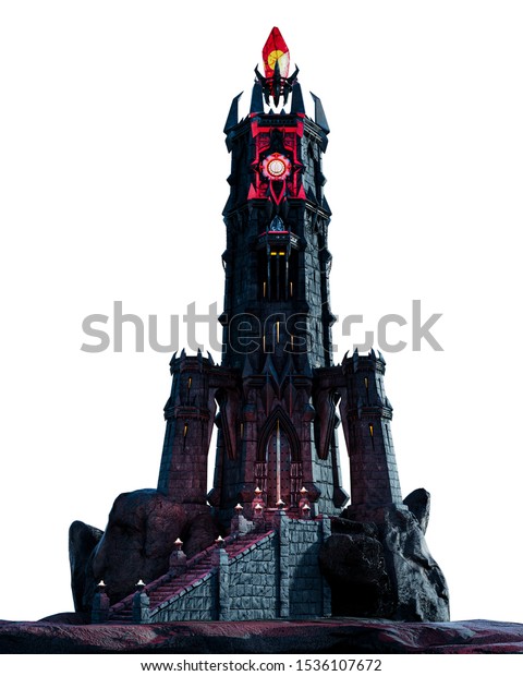 Fantasy Magic Dark Evil Tower 3d Stock Illustration 1536107672 ...