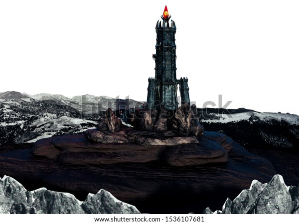 Fantasy Magic Dark Evil Tower 3d: стоковая иллюстрация, 1536107681 ...