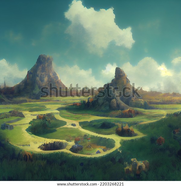 Fantasy Map Rpg Remaster Adventure Elements Stock Illustration ...
